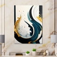 Designart Blue And Gold Modern Art Abstract Painting VI Canvas Wall Art ...