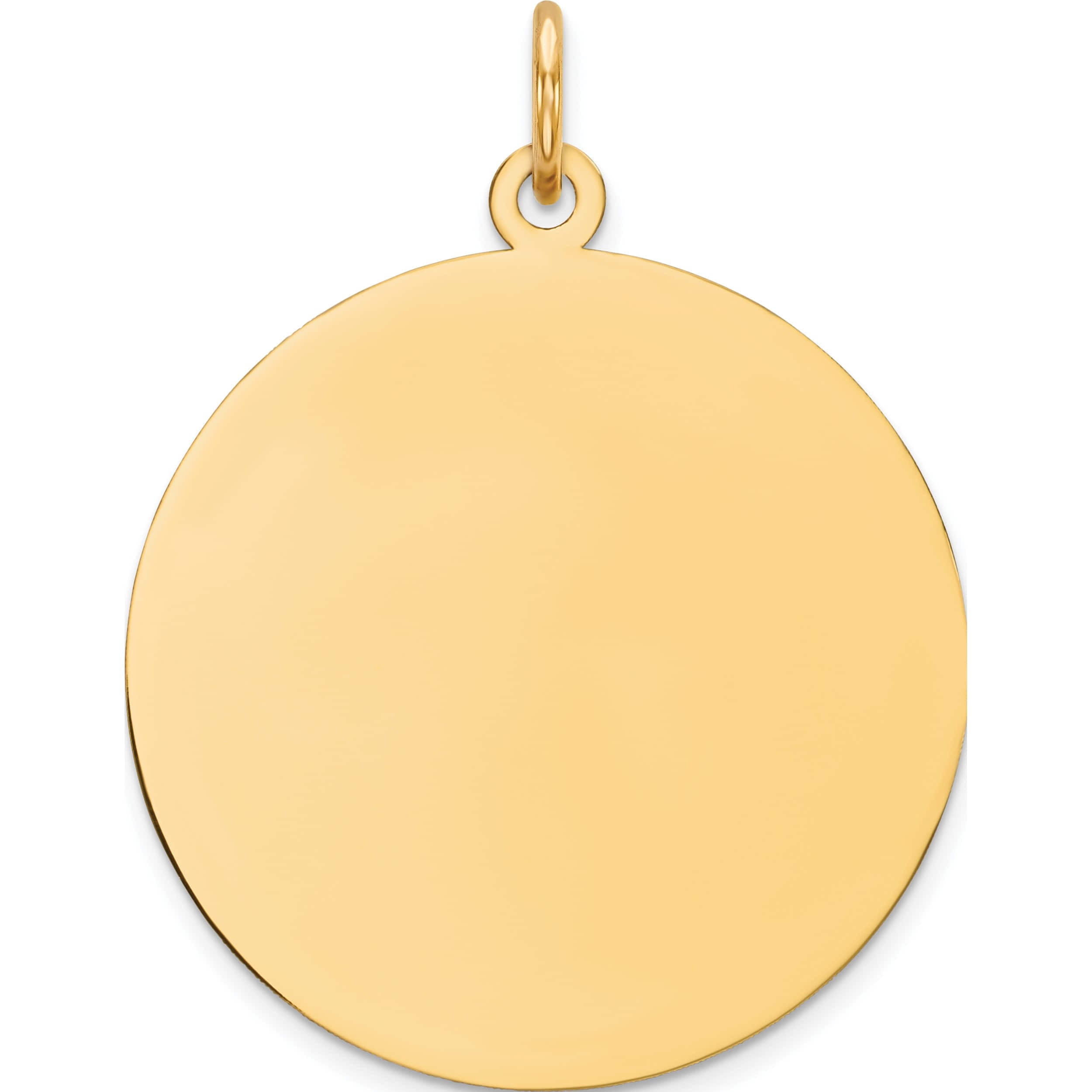 14K Yellow Gold Round Disc Charm (28 X 21) Made In United States xm539 ...