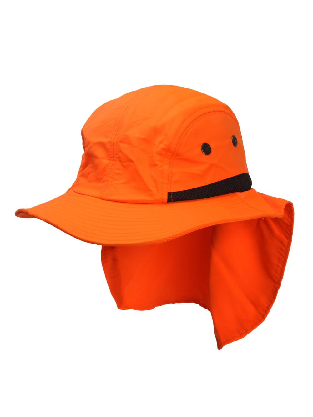 TopHeadwear 4 Panel Large Bill Flap Sun Hat - Neon Orange - Walmart.com