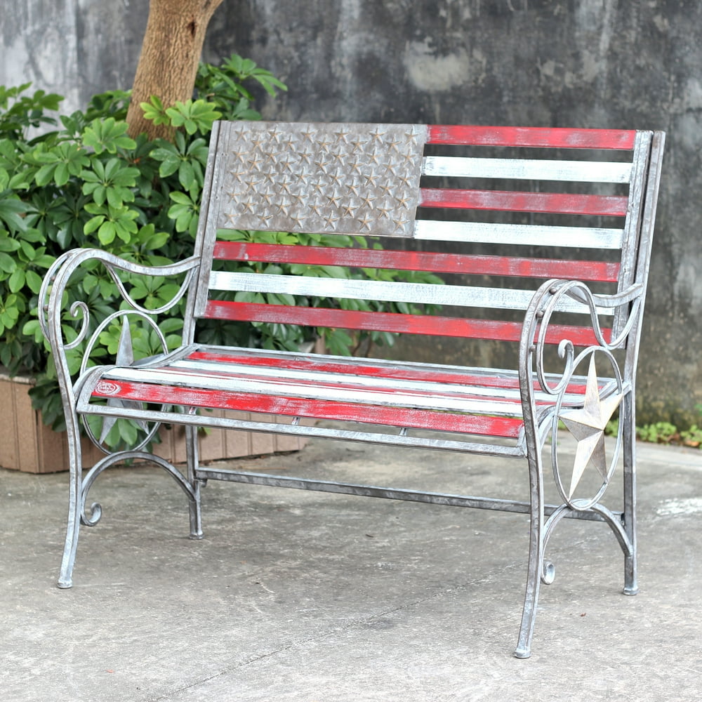 Well Made Metal American Flag Bench - Walmart.com - Walmart.com
