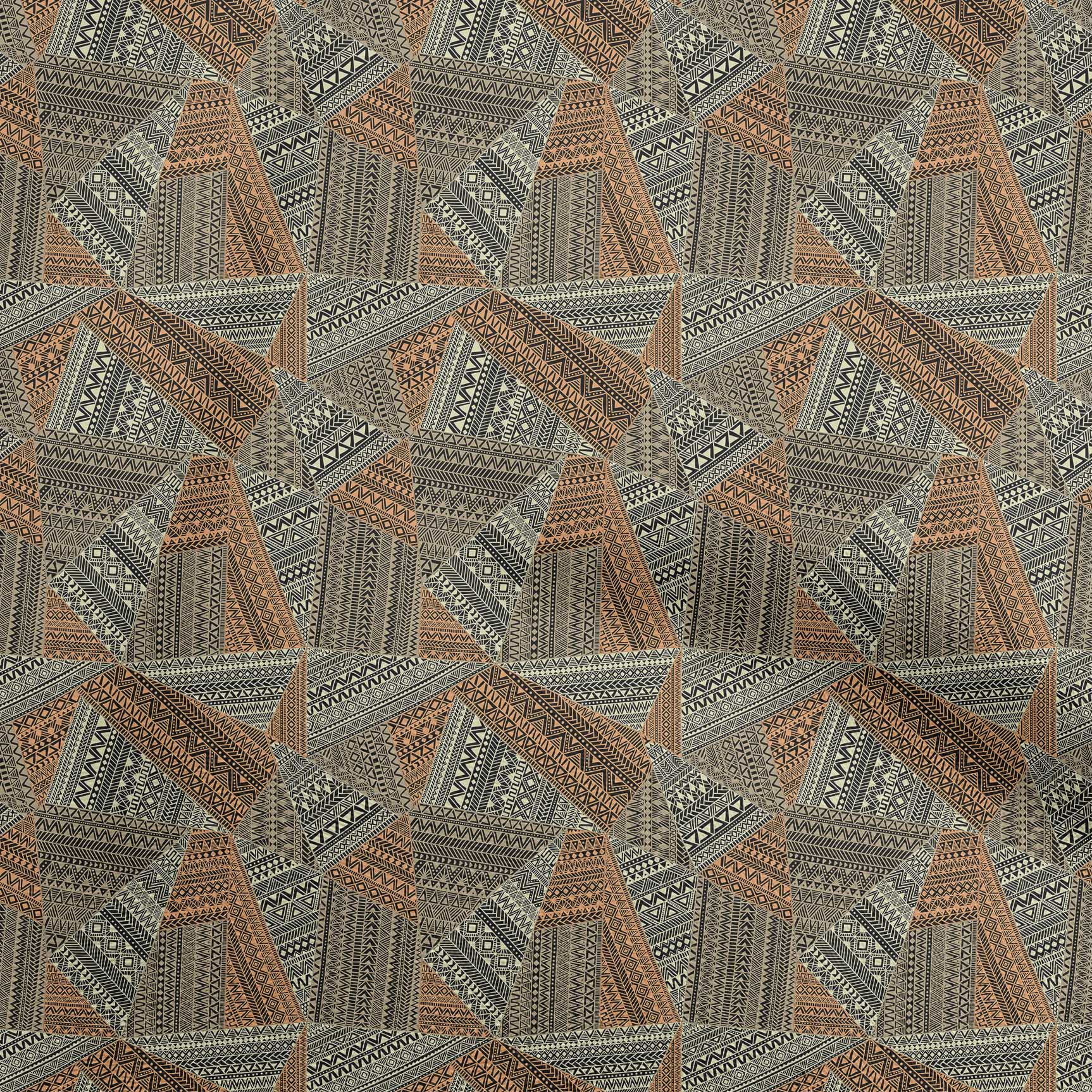 oneOone Silk Tabby Brown Fabric Tribal Sewing Craft Projects Fabric ...