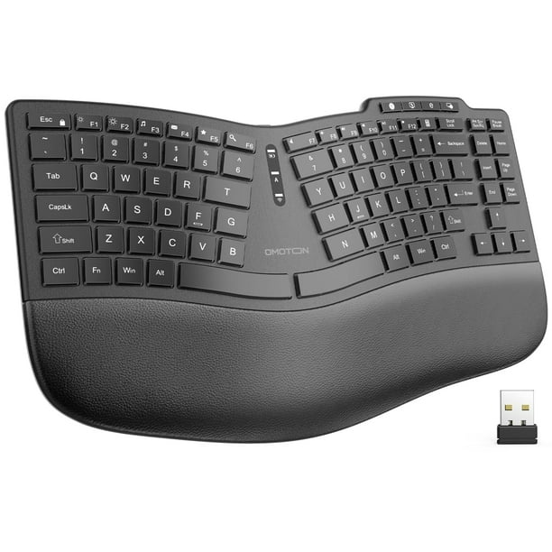 Teclado dividido inalámbrico OMOTON ergonómico con reposamuñecas ...