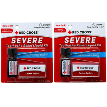 Red Cross Toothache Relief Treatment Kit - Complete Oral Care for Tooth ...