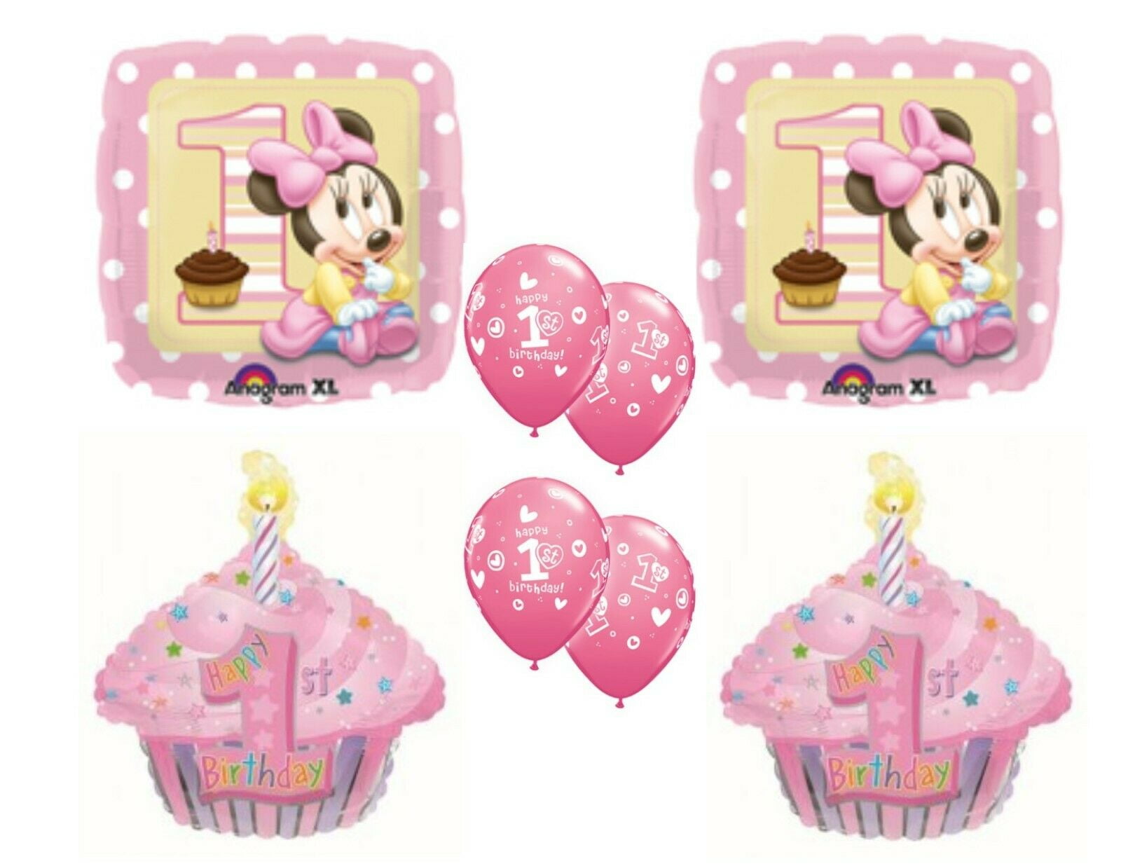 Minnie Mouse baby 1st Birthday Balloons Party Decorations Supplies ...