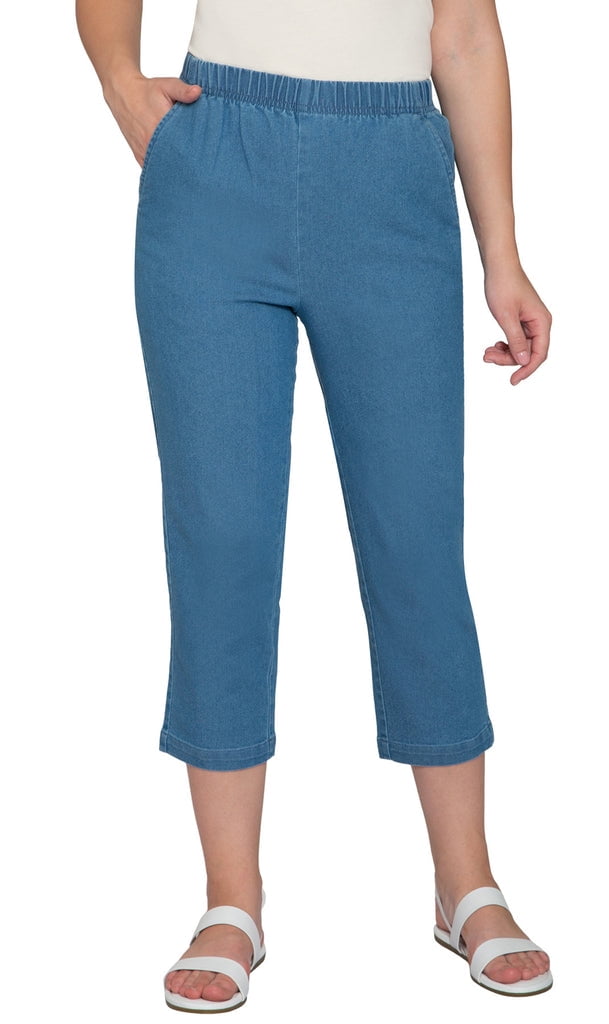 Women's Stretch Denim Capris– Lightweight Stretch Fabric for Cool ...