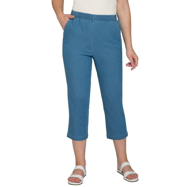 Women's Stretch Denim Capris– Lightweight Stretch Fabric for Cool ...