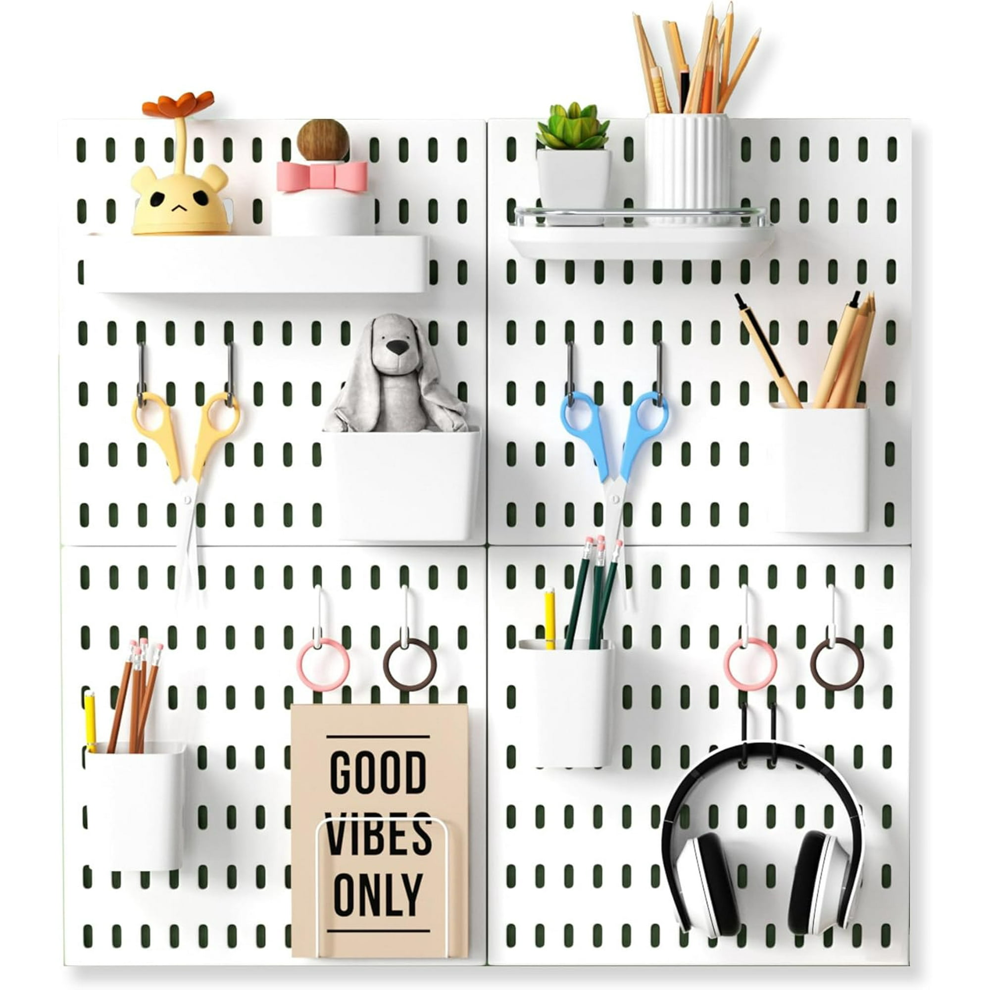 Click here for Aokena White Plastic Pegboard Wall Control Organiz... prices