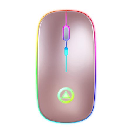 Wireless Mouse 7 color Backlight Mice Buttons For PC Laptop Rose Gold ...