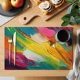 Colorful Pigment Placemats Set of 12, Cotton Linen Fabric Place Mats ...