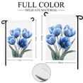 Blue Tulip Garden Flag 28x40 Inch Green Leaf Vintage Plant Watercolor ...