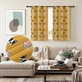 Boston Terrier and Floral Orange Pattern Blackout Curtains,Triple ...