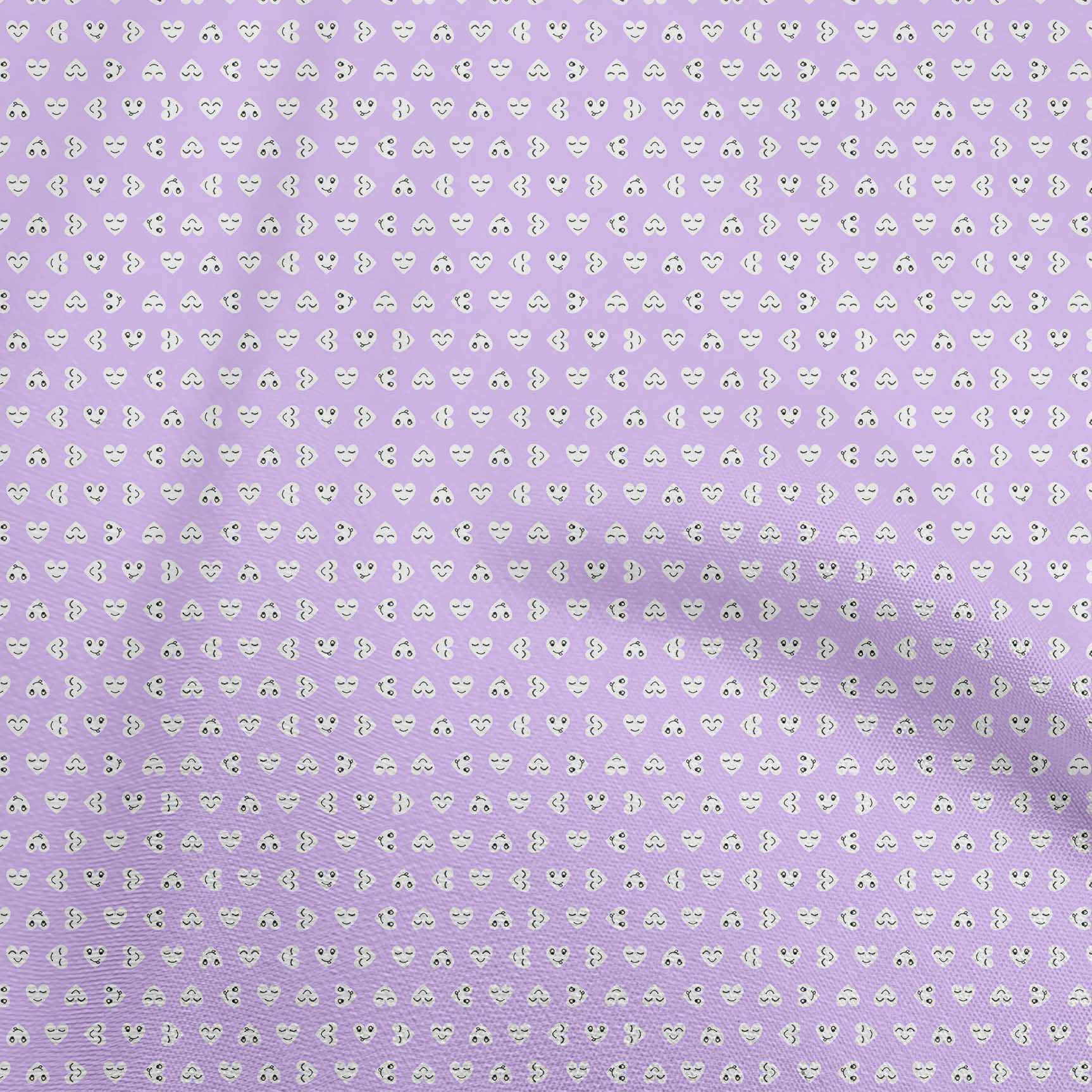 oneOone Cotton Jersey Light Purple Fabric Hearts Print Diy Clothing ...