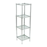 Organize It All Free Standing 4 Tier Glass Spa Storage Shelf Unit ...