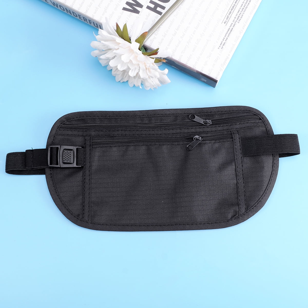 Click here for Brightfufu Black Travel Money Belt Waist Wallet Wi... prices