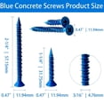 20-Pack Blue Concrete Screws Kit with Drill Bit & Driver, 3/16-in x 1-1 ...