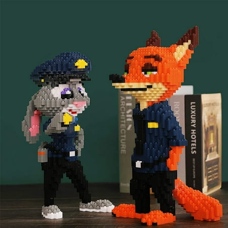 Zootopia Mini Magic Blocks Cartoon Officer Judy Rabbit Nick Fox Figures ...