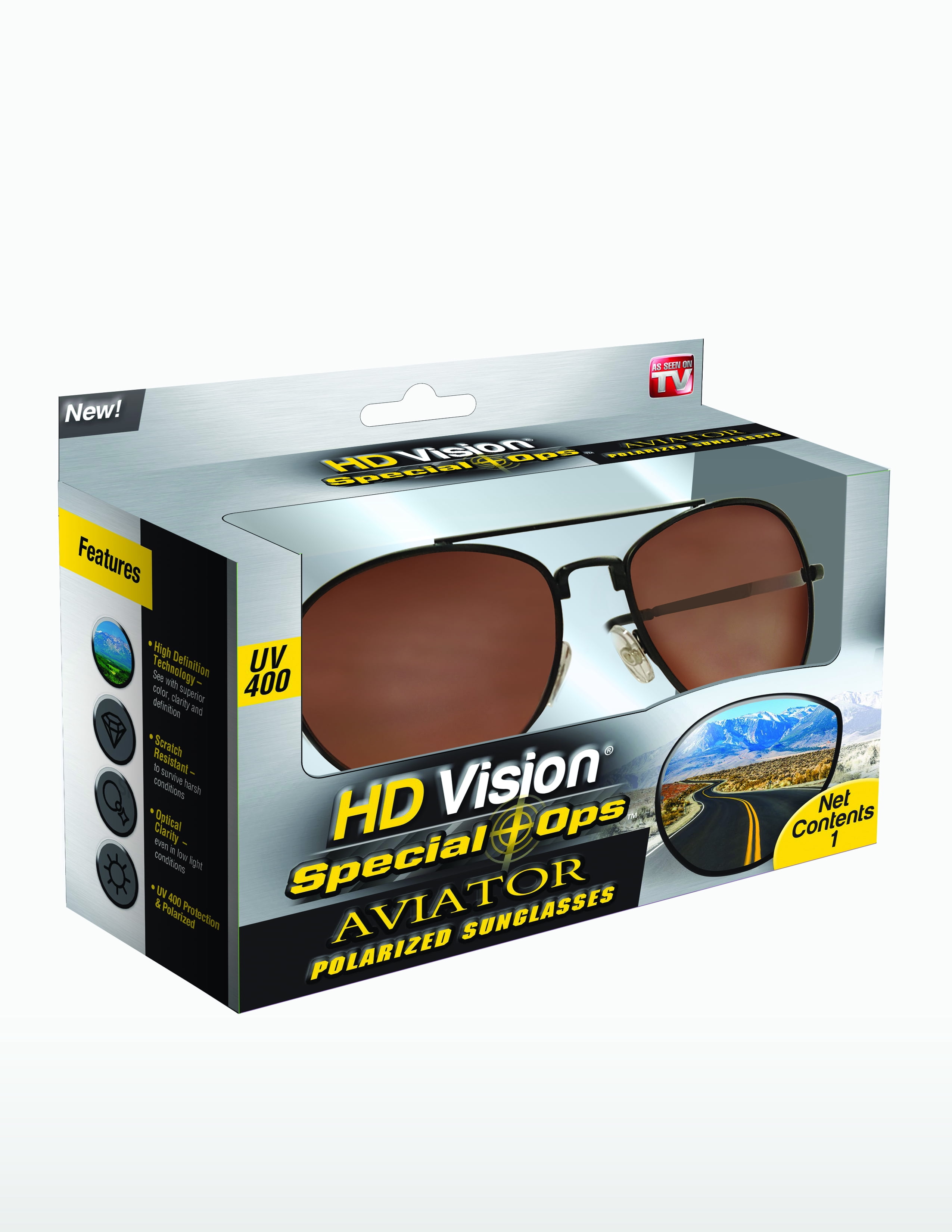 HD Vision Special Ops Aviator Polarized UV400 Protection Sunglasses ...