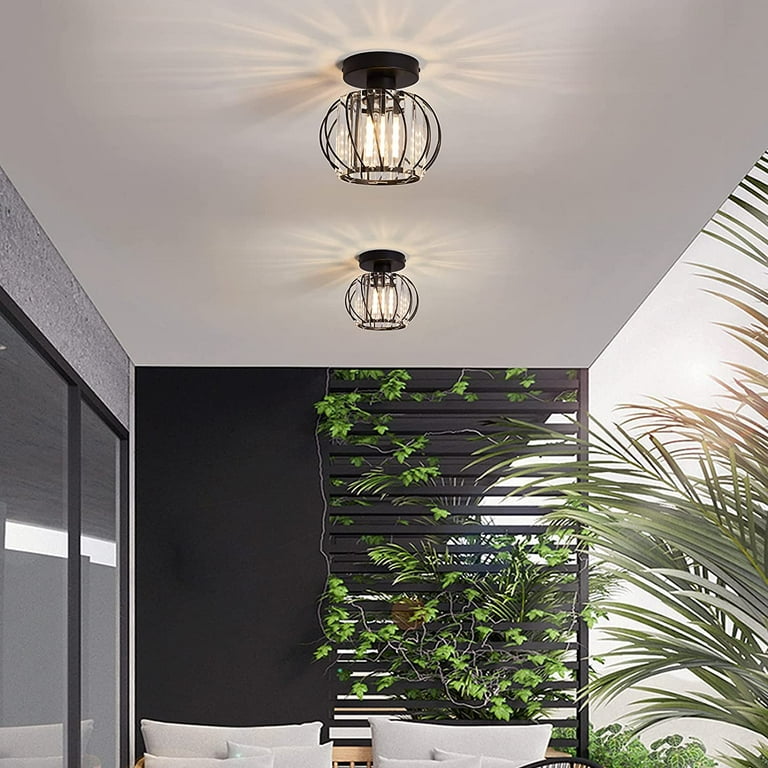 Black Cage Flush Mount Ceiling Light | Shelly Lighting
