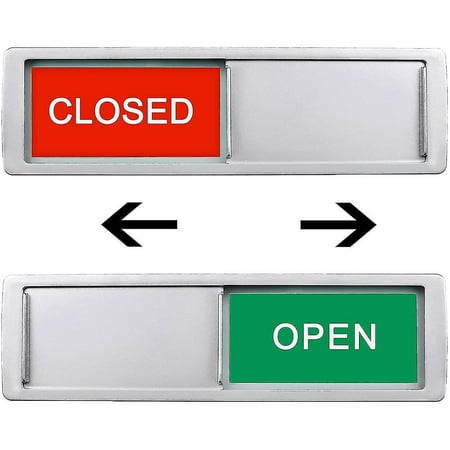 Open Closed Sign, Open Signs Privacy Slide Door Sign Indicator-Silver ...