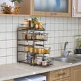 Two Tier Stackable Kitchen Storage Rack Organizer Brown, Two Pieces ...