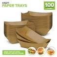 100 Pack 3-Lb Kraft Paper Food Trays, Disposable Serving Boats for ...