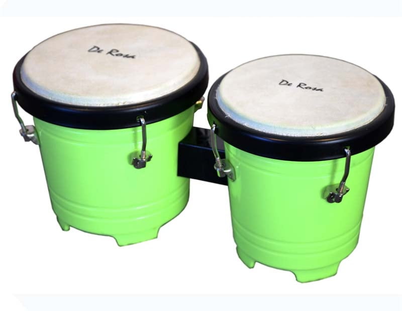 Mini Kids 5 inch Junior Plastic Bongos - Tunable Lap Bongo Drum - Green ...