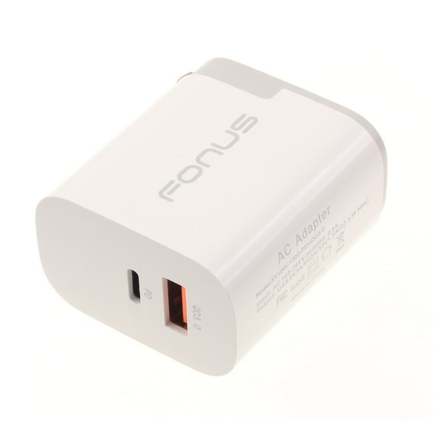 36W Fast Home Charger for T-Mobile REVVL 6 5G Phone - 2-Port USB Type-C ...
