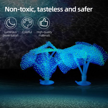 Aquarium Reflective Mushroom Aquarium Decorations Decorative Fish Tank ...