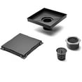 HEATGENE 6-Inches Square Shower Drain with Flat Cover, Stainless Steel ...