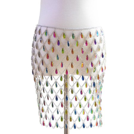Multilayer Water Drop Sexy Body Chain Hollow Gemstone Pendant Skirt ...