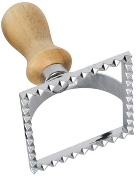 Ravioli Cutter Stamps with Roller Wheel Round & Squar Mold with Wooden ...