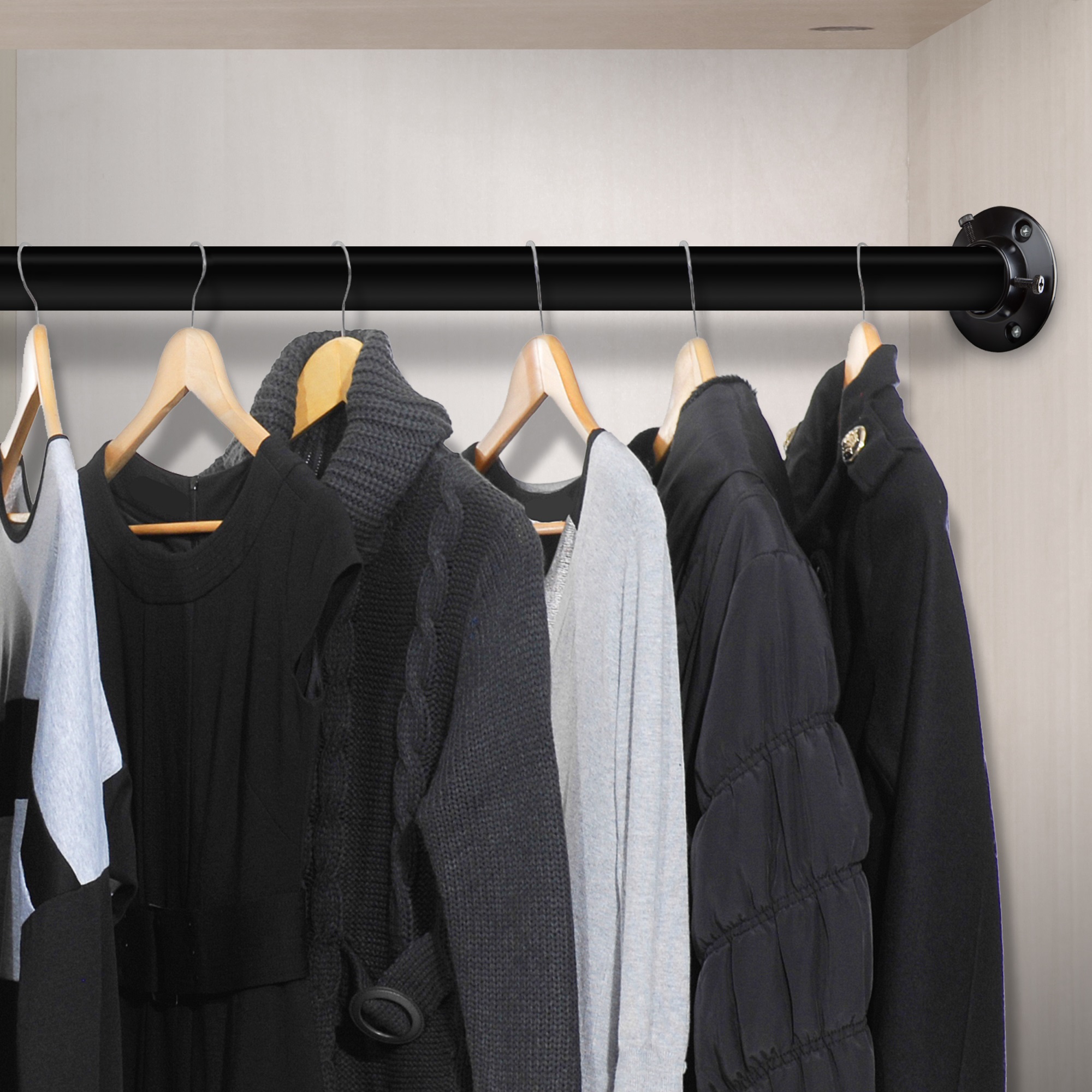 Buy 1 inch Adjustable 48-84 Room Divider/Closet Rod (Rod and Socket Set ...