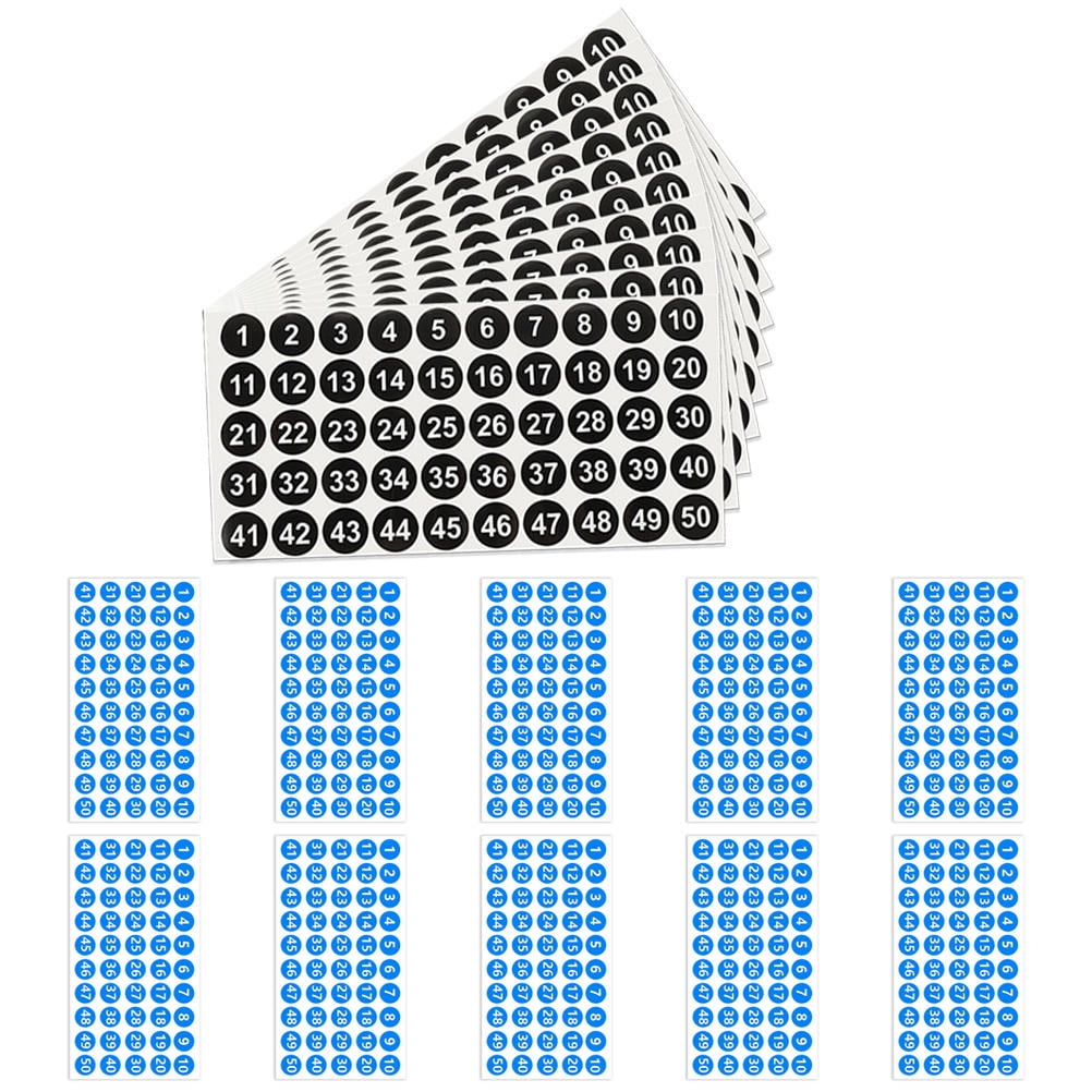 MERRYHAPY 20 Sheets of Numbered Labels in Digital Label Style for ...