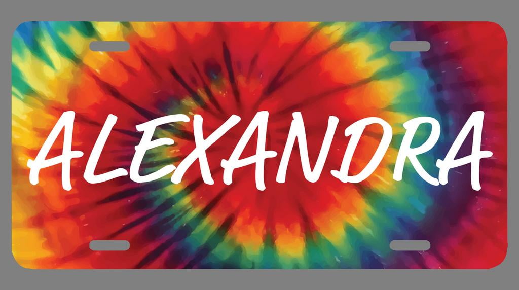 Alexandra Name Tie Dye Style License Plate Tag Vanity Novelty Metal ...