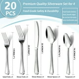 Mirdinner 20 Pcs Silverware Set, Stainless Steel Flatware Cutlery Set ...