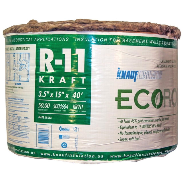 Knauf Insulation EcoRoll KR91E/TAK Fiberglass Insulation, 50 sq-ft ...