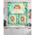 Cartoon Wolf Kitchen Curtains Sets 36 Inch Length with Valance, Summer ...