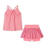 LittleSpring Little Girls Floral Tank Top and Shorts Outfit, Pink, 5T ...