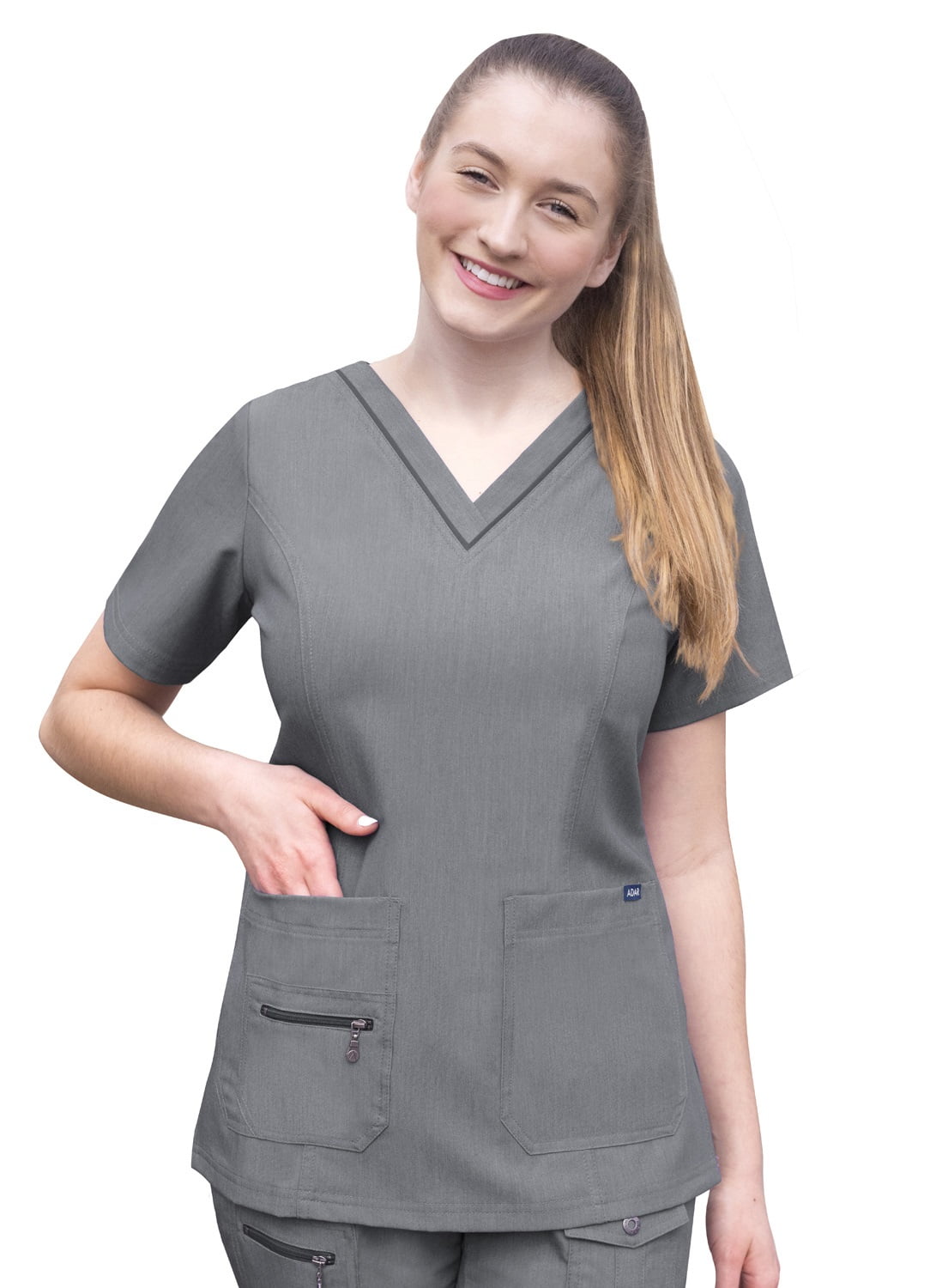 Adar Pro Scrubs For Women - Elevated V-Neck Scrub Top - Walmart.com