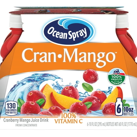 Ocean Spray® Cran-Mango™ Cranberry Mango Juice Drinks, 10 fl oz Bottles ...