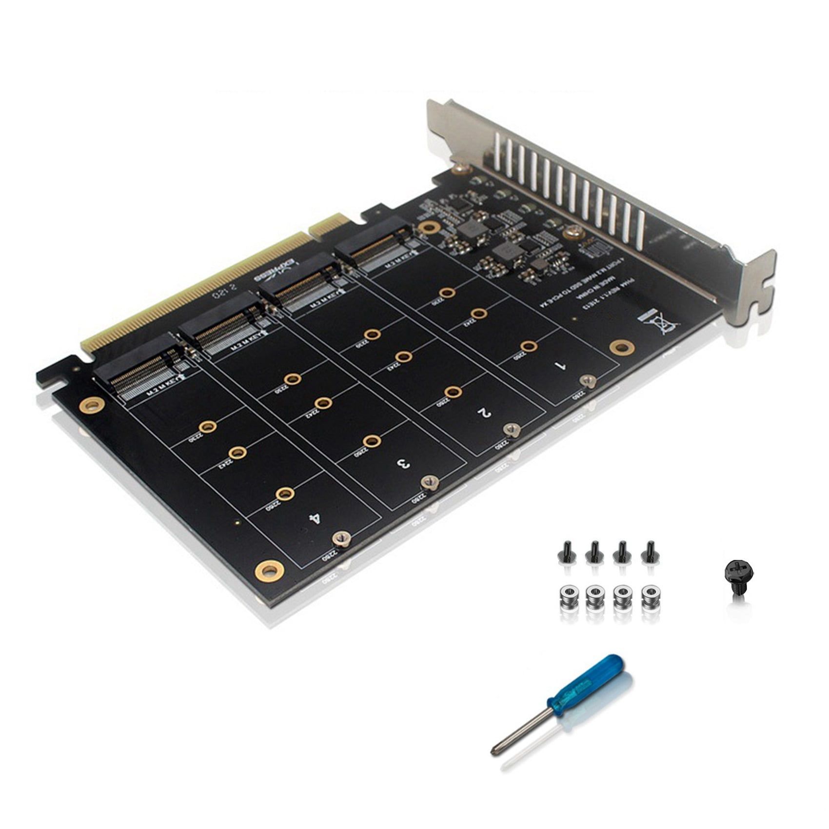 PCIE to NVMEx4 M.2 M Key SSD Expansion Card PCIE X16 Riser Card Signal ...