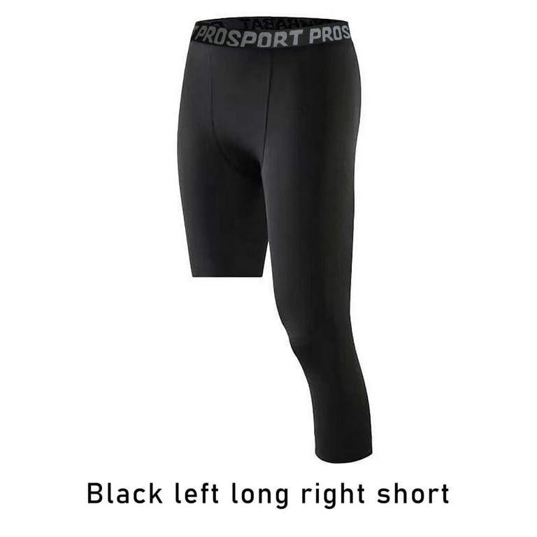 Centuryx Men One Leg Compression Pants 3 4 Capri Tights Athletic