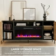 "BELLEZE 68"" Wood TV Stand with 36"" Electric Fireplace, Storage ...
