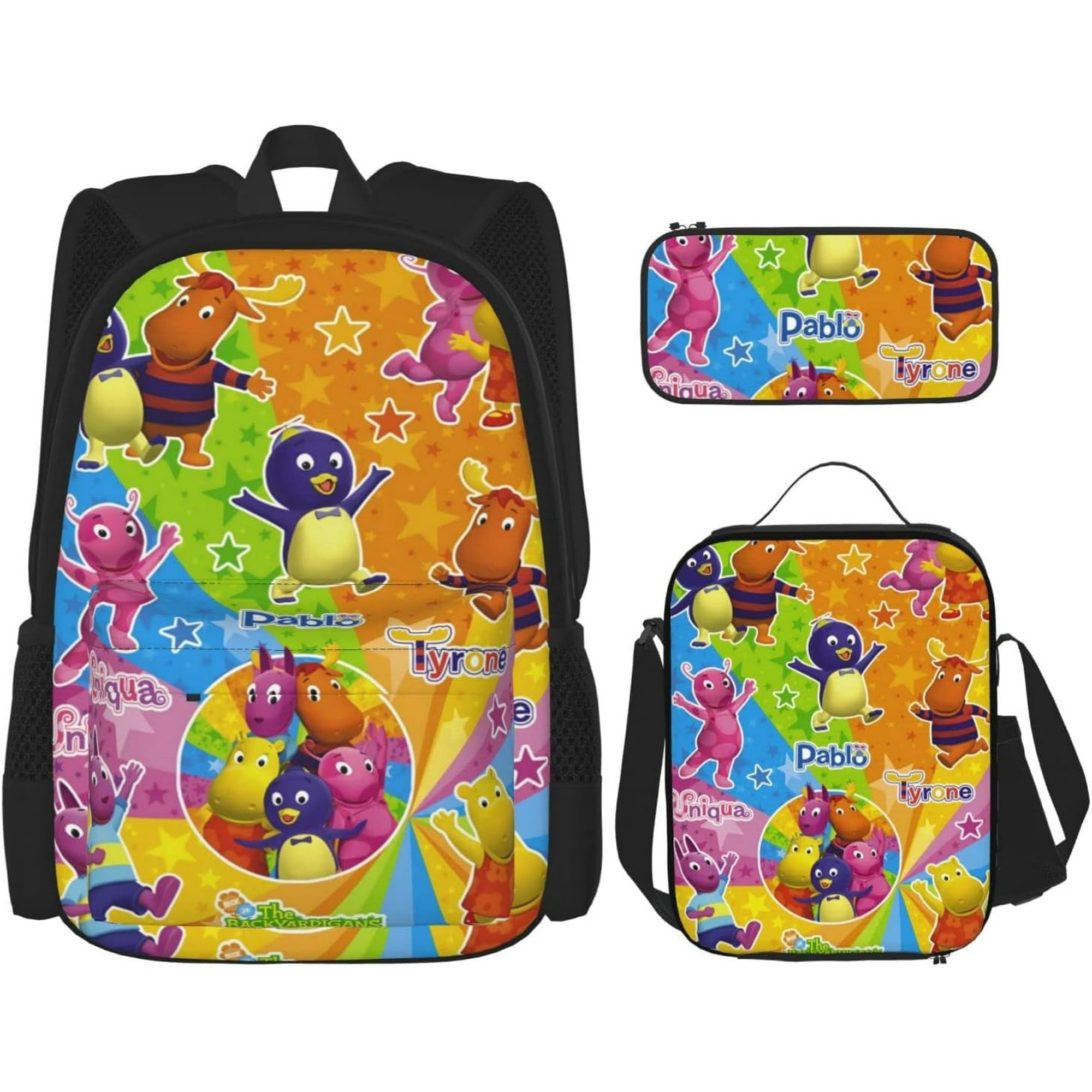 The Backyardigans The Anime Backyardigans 3 Piece Set Backpacks Pencil Case Lunch Bag Combination Suitable Travel Camping Outdoor Sports