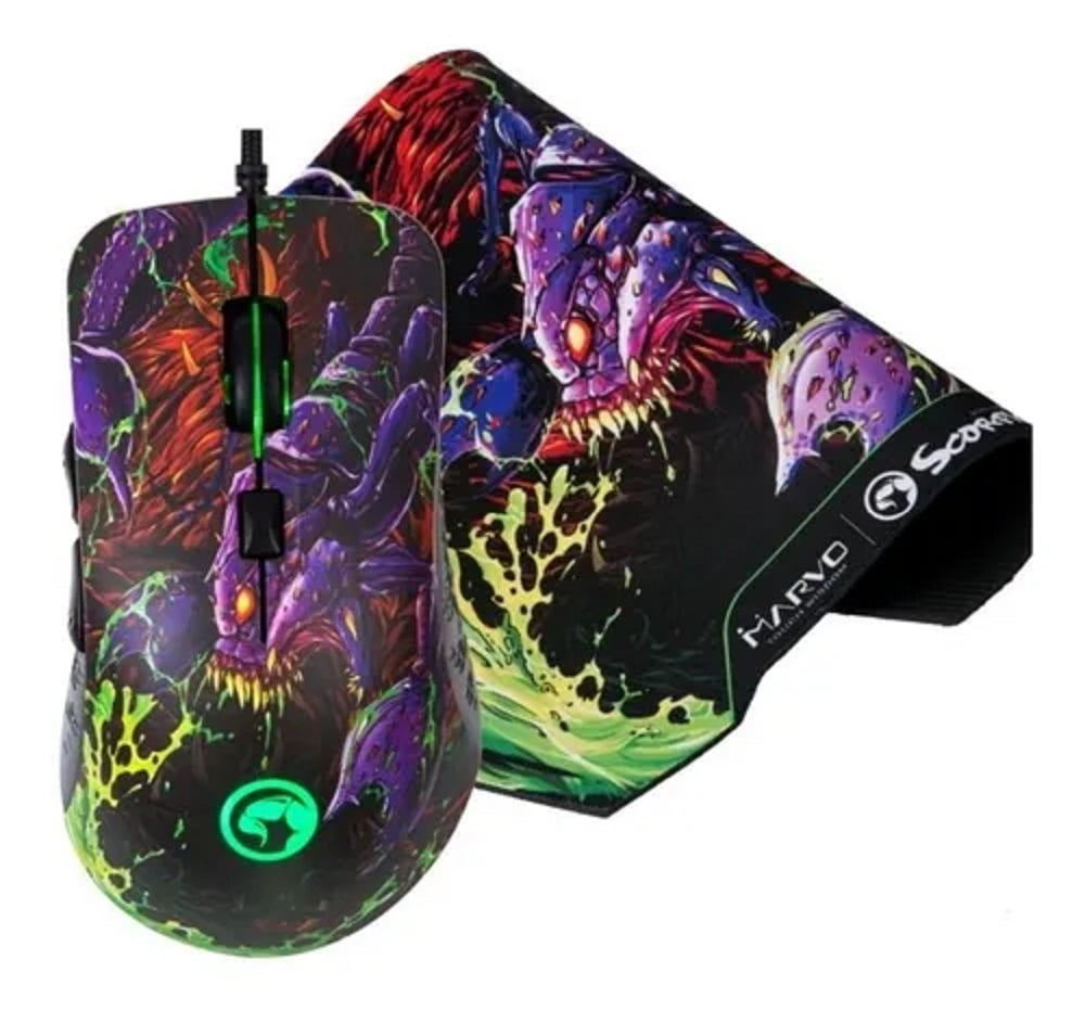 Mouse Gamer + Mousepad Marvo G932+G20 DPI 800-7200 Luz USB | Walmart en ...