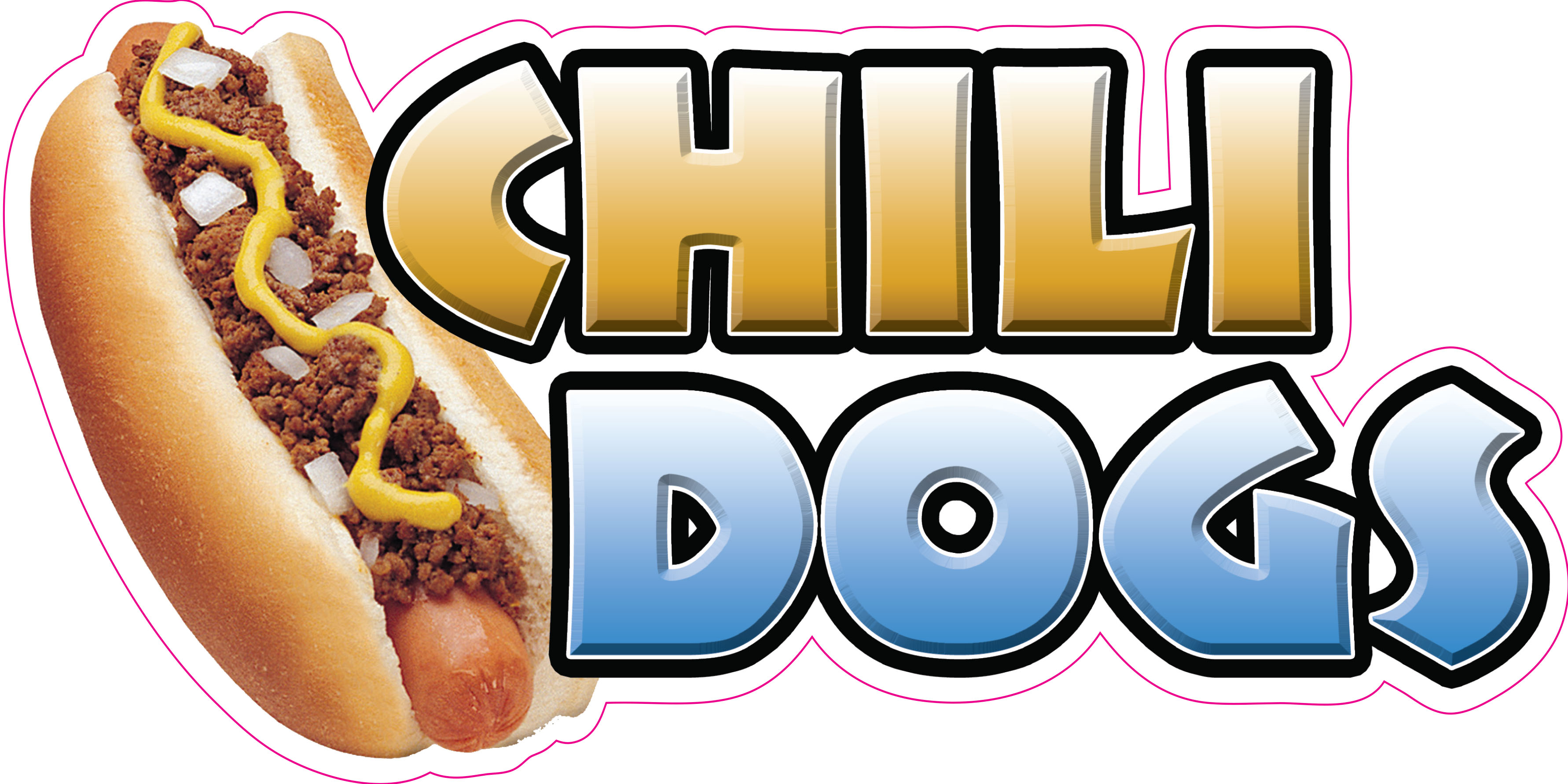 36" CHILI DOGS DECAL sticker hot dog cart stand - Walmart.com
