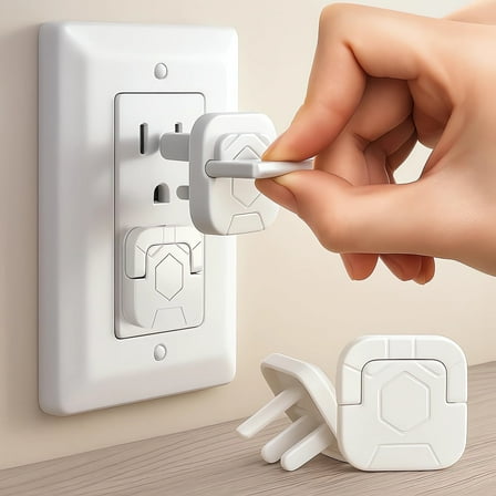 Ziz Home Child Safety Outlet Covers - 4 Pack | Self-Closing | ABS ...