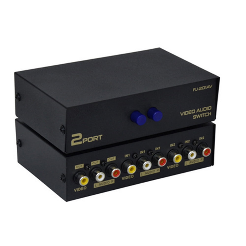 AIHOME AV Switcher 2 into 1 Audio and Video Switcher 2 cut 1 Audio RCA ...