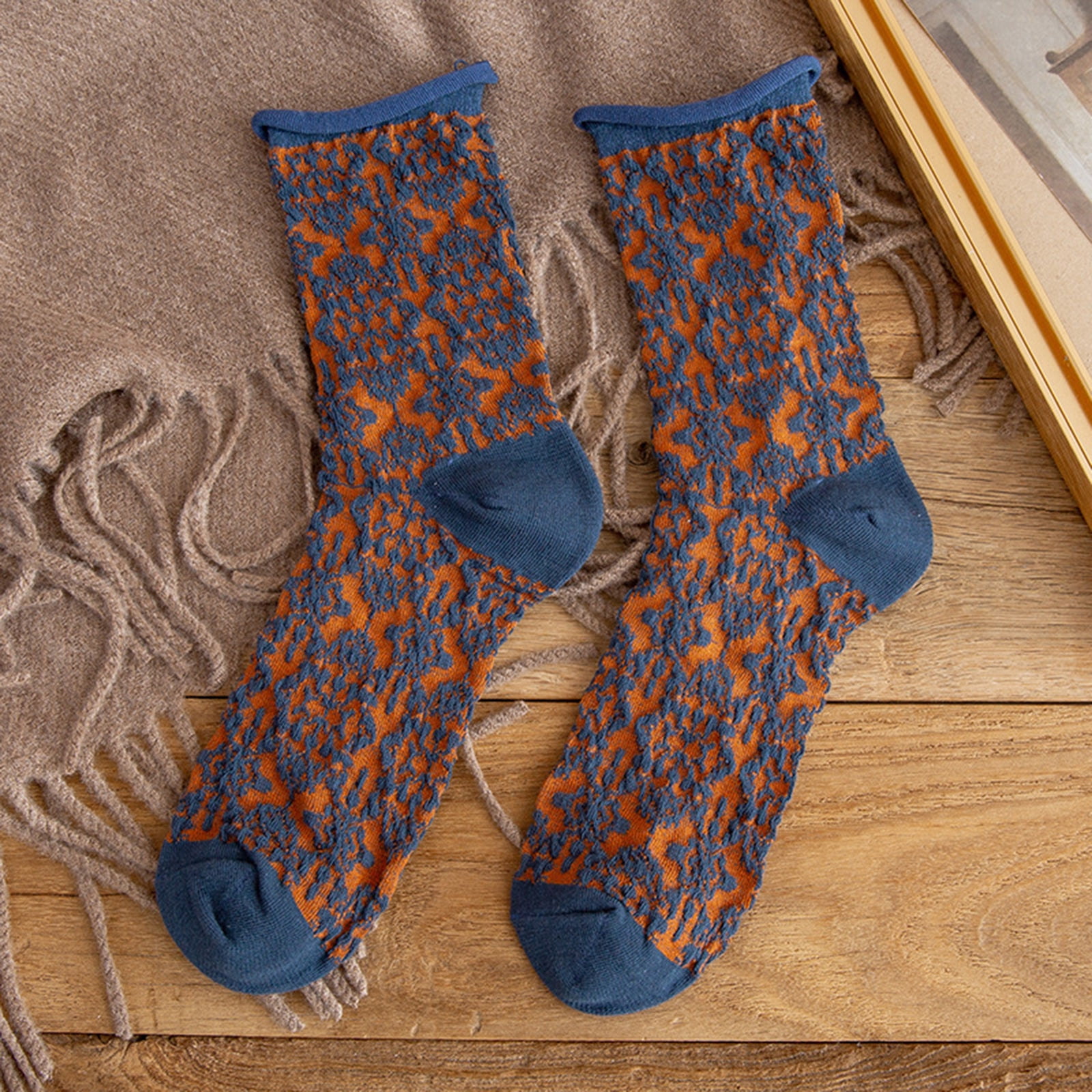 Dyfzdhu Women New Socks Rolled Edge National Wind Tube Socks Japanese ...