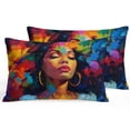 African American Pillow Covers Set of 2, Colorful Splashes Abstract ...